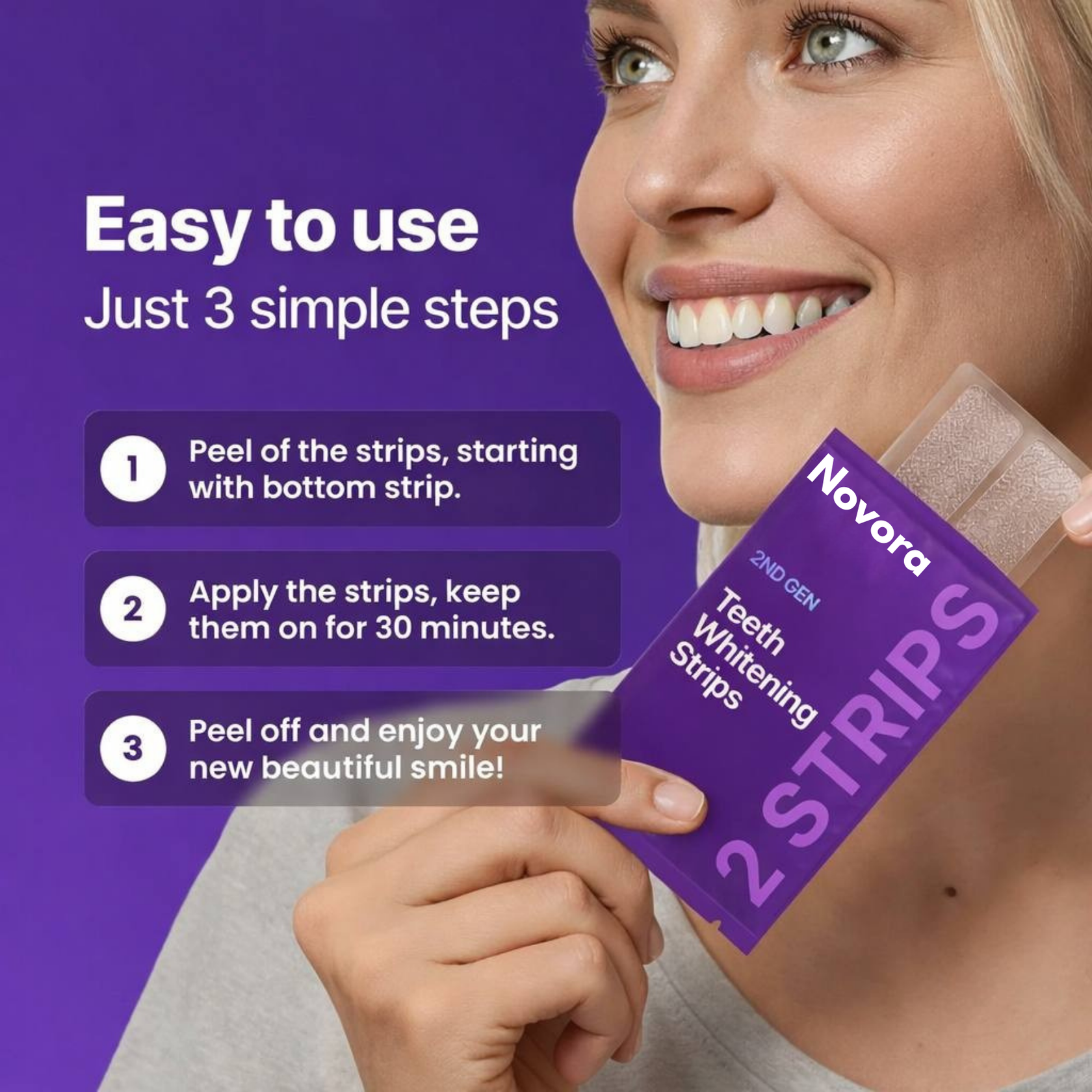 Novora Purple Teeth Whitening Strips™ – NOVORA